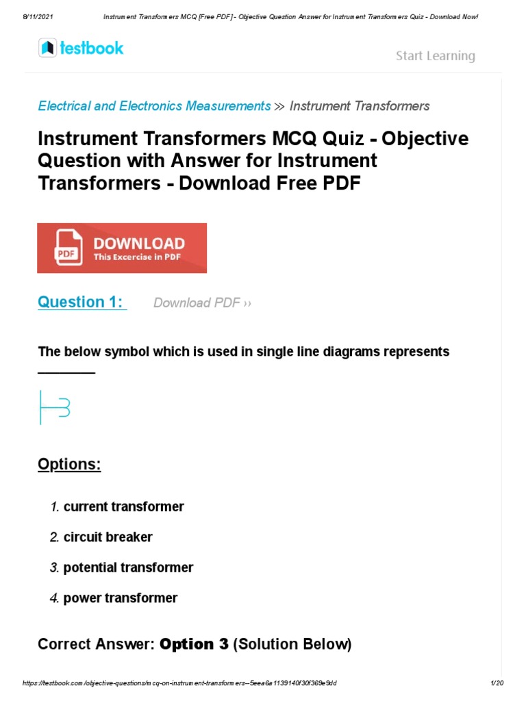 Instrument Transformer. | PDF | Transformer | Power Electronics