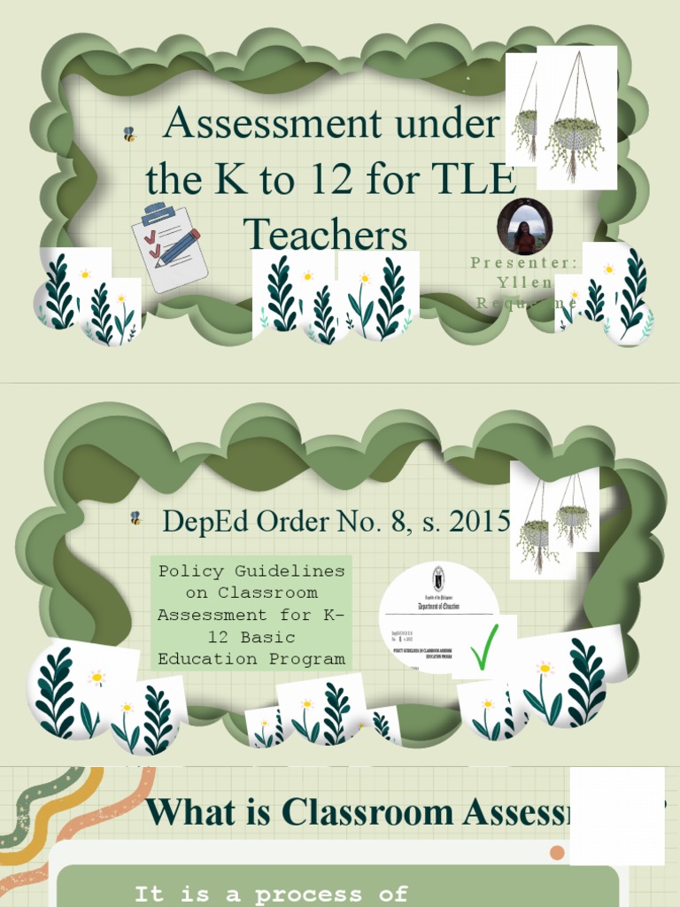 Assessment Under K-12 For TLE Teachers | PDF | Educational Assessment ...