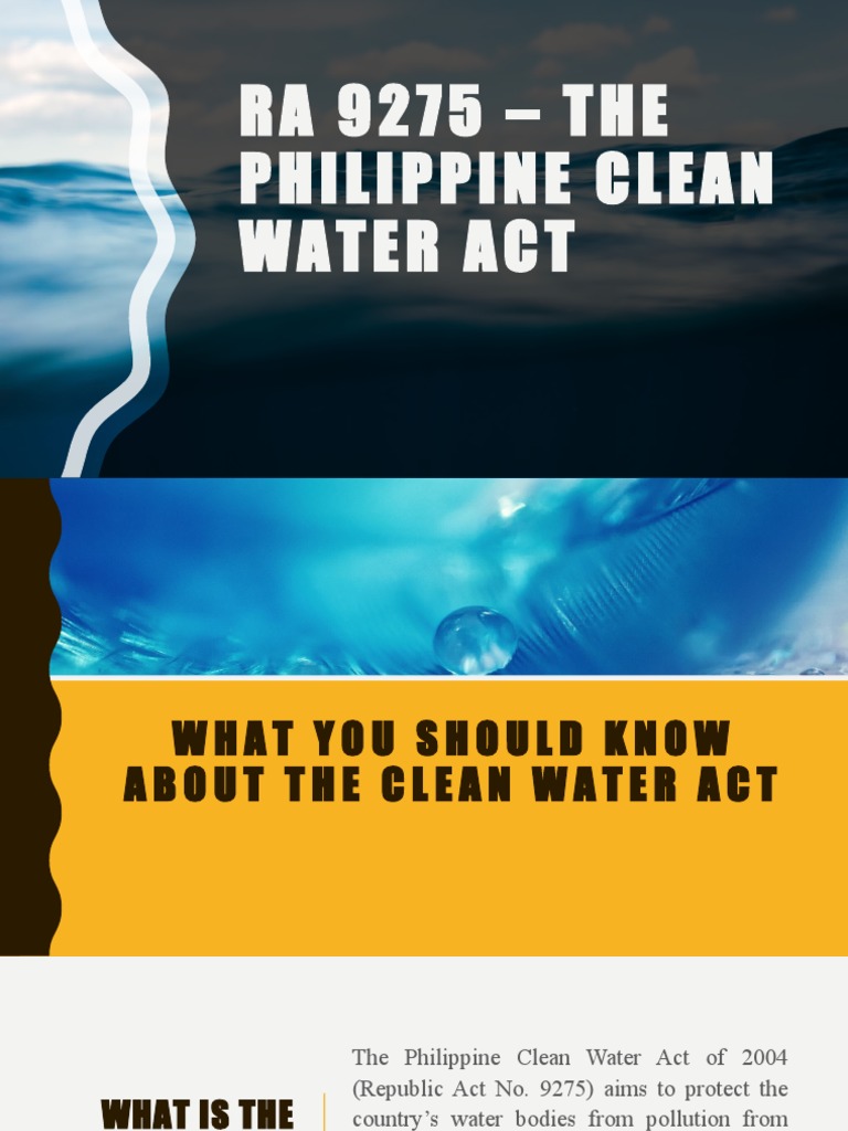 Ra 9275 Clean Water Act | PDF | Sewage | Sewage Treatment