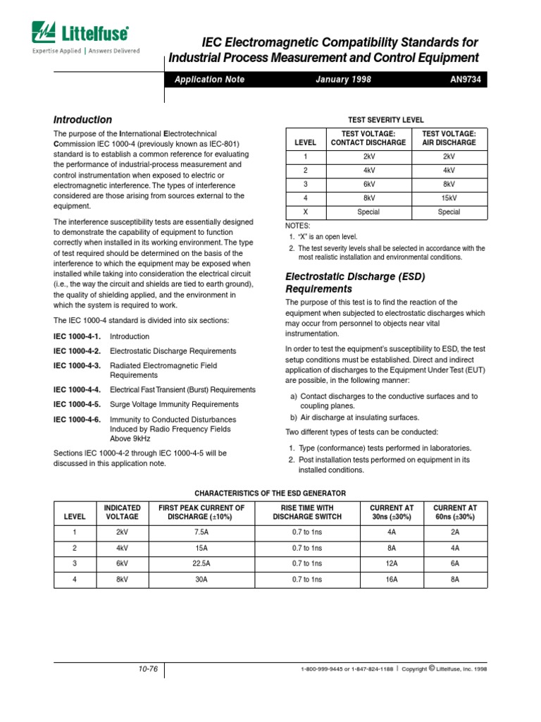 Littelfuse IEC Electromagnetic Compatibility Standards Application Note ...