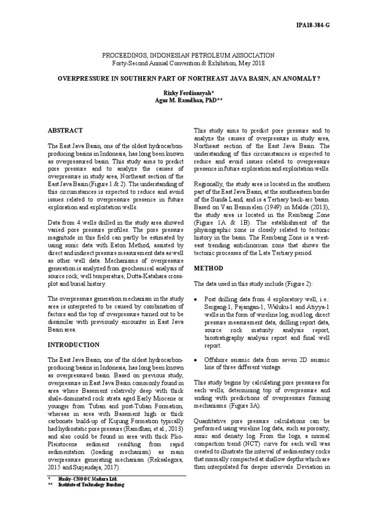Overpressure in NE Java Basin | PDF | Porosity | Rock (Geology)