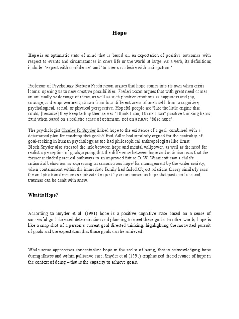 Positive Psychology - Sem 6 Assignment | PDF | Hope | Psychological Schools