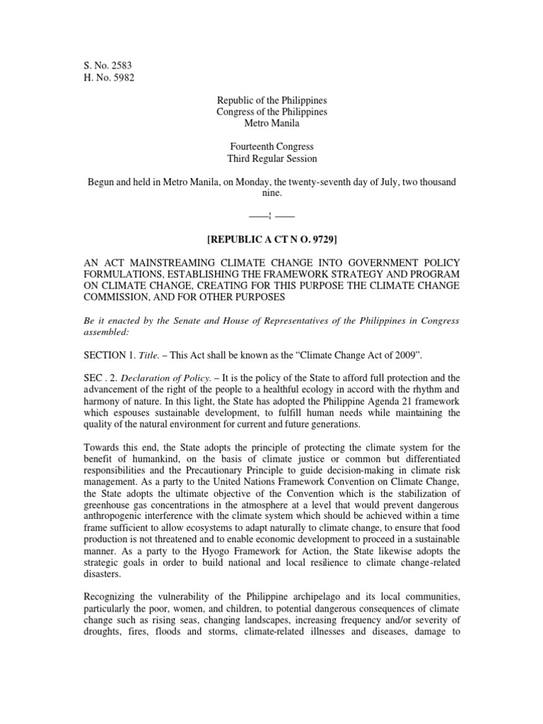 RA 9729 | Greenhouse Gas | Greenhouse Effect