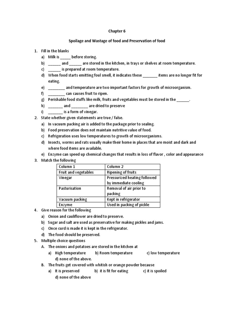 Class5-6 7 | PDF | Food Preservation | Foods
