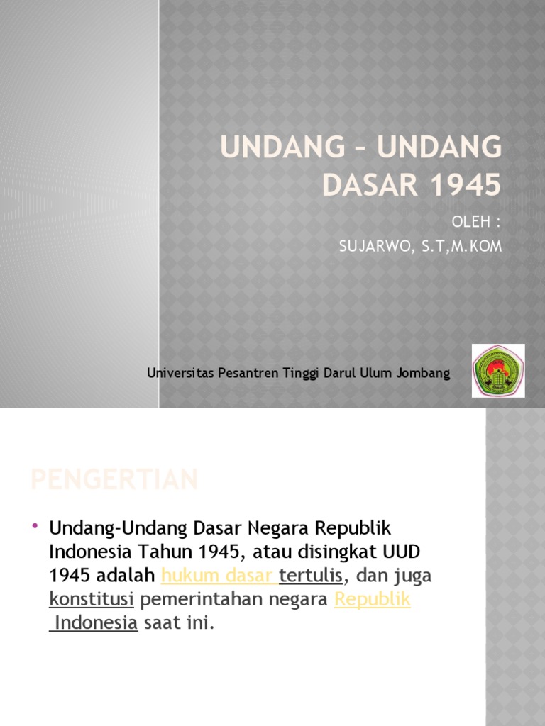 Undang - Undang Dasar 1945 | PDF