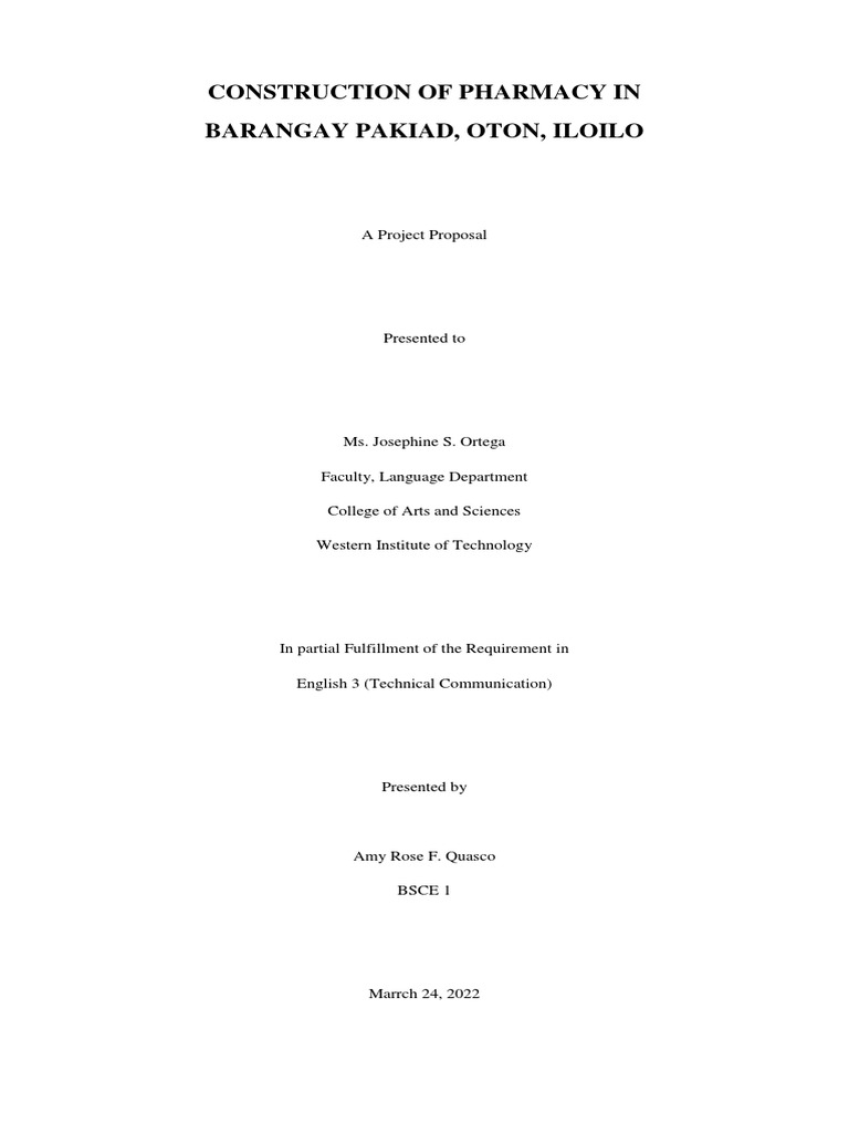 Project Proposal Eng3 | PDF | Pharmacy | Prescription Drugs