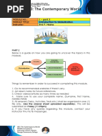 The Contemporary World Module 1 | PDF | Globalization | Economies