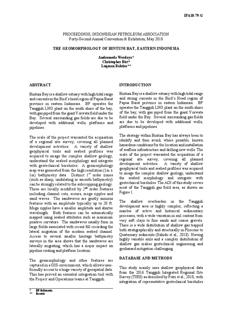Geomorphology of Bintuni Bay, Indonesia | PDF | Seabed | Deposition ...