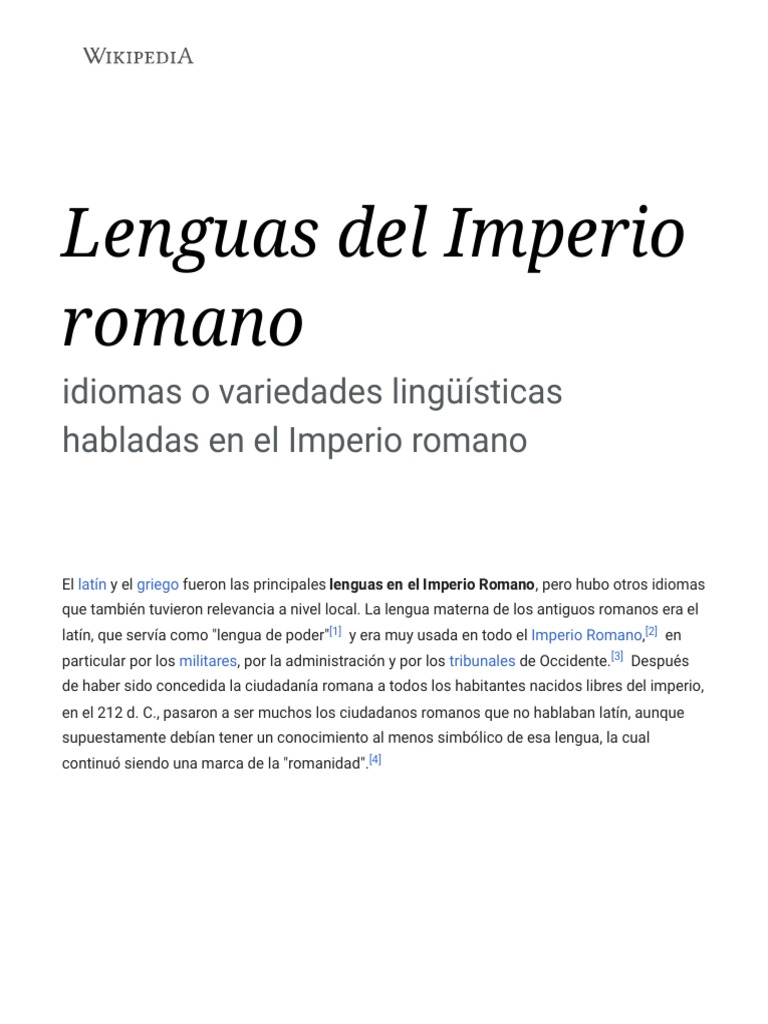 Idiomas del Imperio Romano: Latín y Griego | PDF | imperio Romano ...