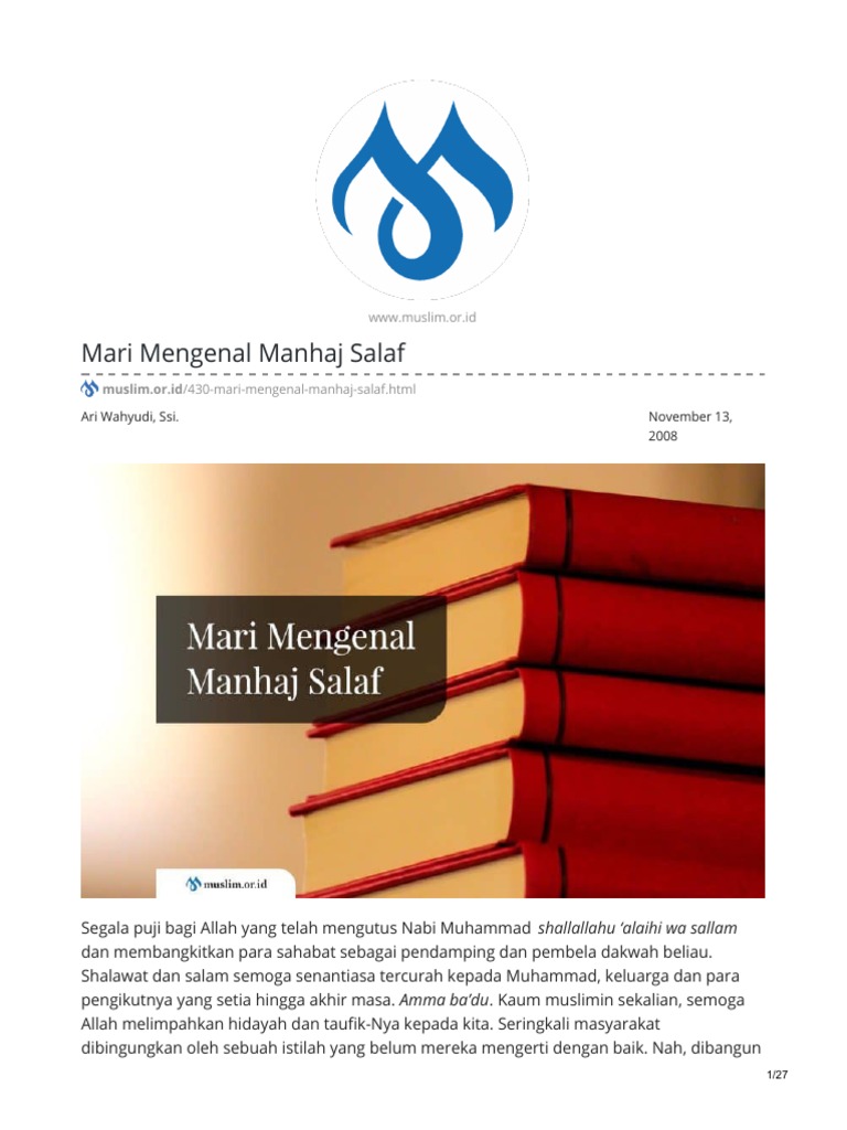 Muslim - Or.id-Mari Mengenal Manhaj Salaf | PDF