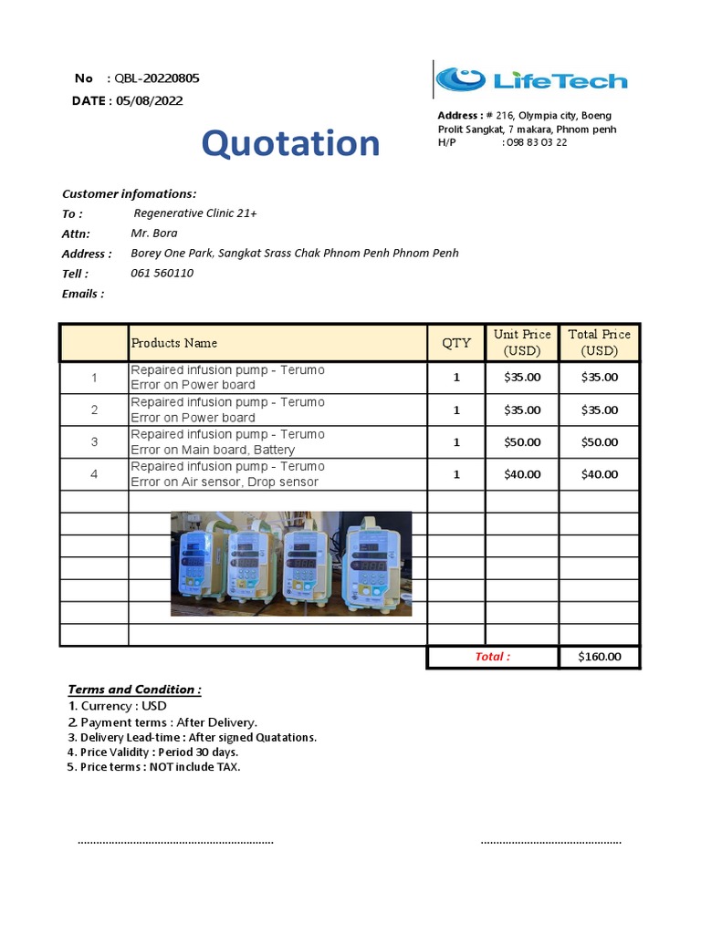 QBL - Repaired Terumo Infusion Pump | PDF