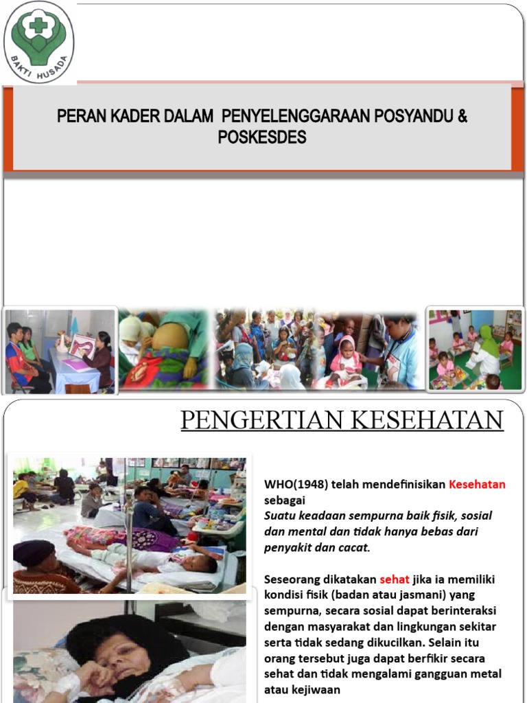 Peran Kader Dalam Posyandu Dan POSKESDES | PDF