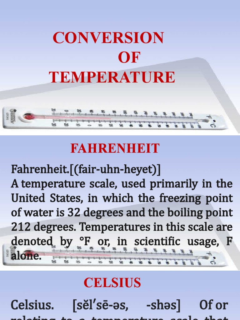 Conversion of Temperature | PDF