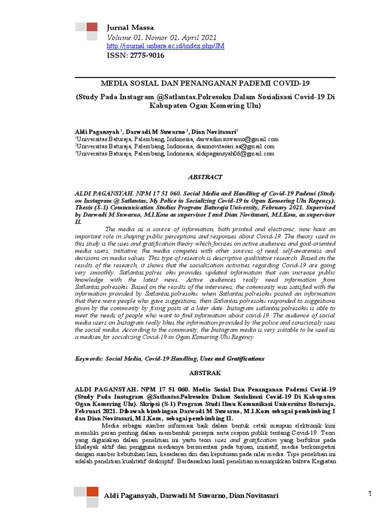 Jurnal Aldi | PDF | Communication | Psychological Concepts