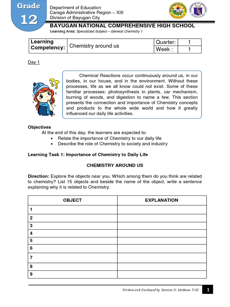 GenChem1 Week 1 | PDF | Mixture | Chemical Substances