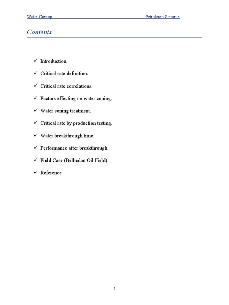 Water Coning in Vertical Wells 2 | PDF | Petroleum Reservoir ...