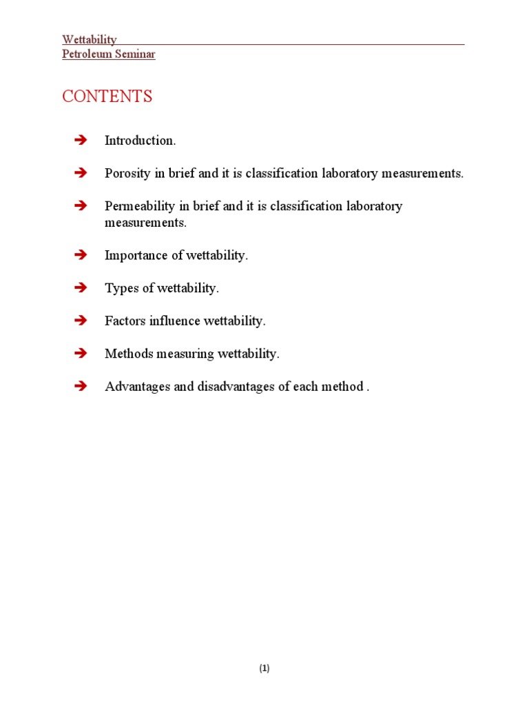 Wettability | PDF | Porosity | Permeability (Earth Sciences)