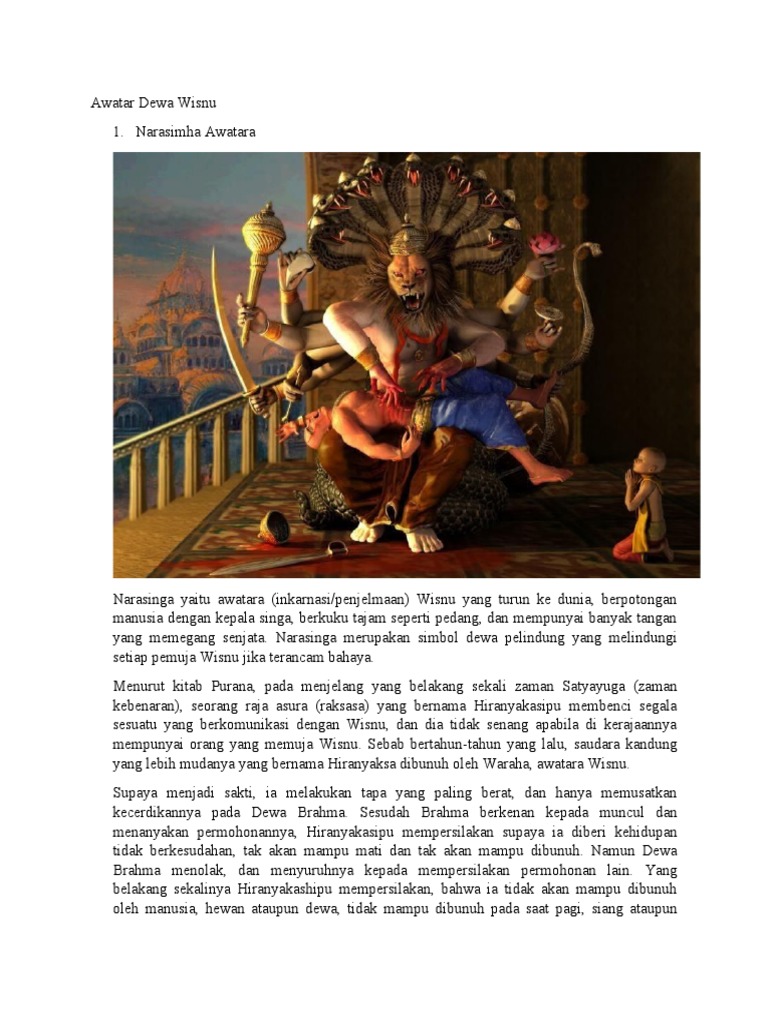 Narasimha dan Wamana: Awatara Wisnu | PDF | Filsafat | Sejarah
