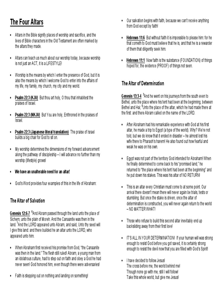 Four Altars | PDF | Abraham | God