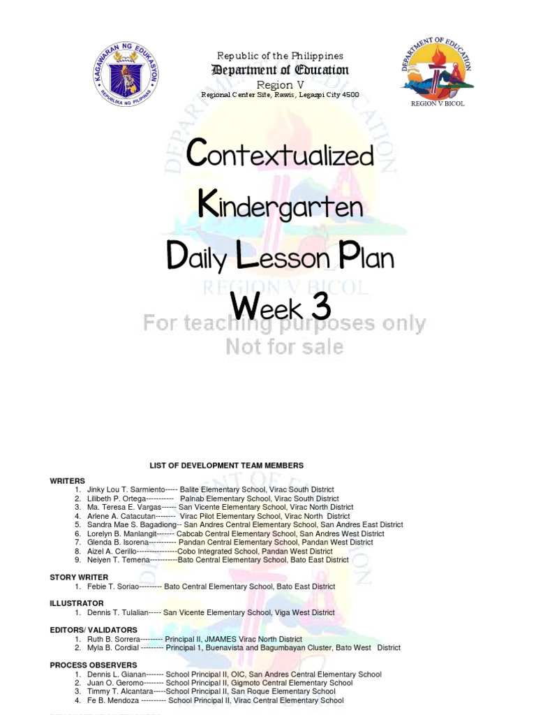 Kindergarten DLP Week 3 | PDF | Linguistics | Communication