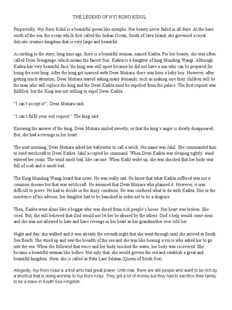 The Legend of Nyi Roro Kidul | PDF | Religion & Spirituality