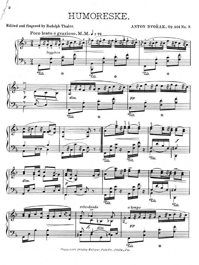 IMSLP677368-PMLP22848-Dvorak Humoresque Op. 101 No 7 | PDF