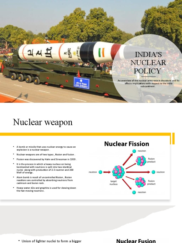 Overview of India's Nuclear Policy | PDF | Nuclear Weapons | Nuclear ...