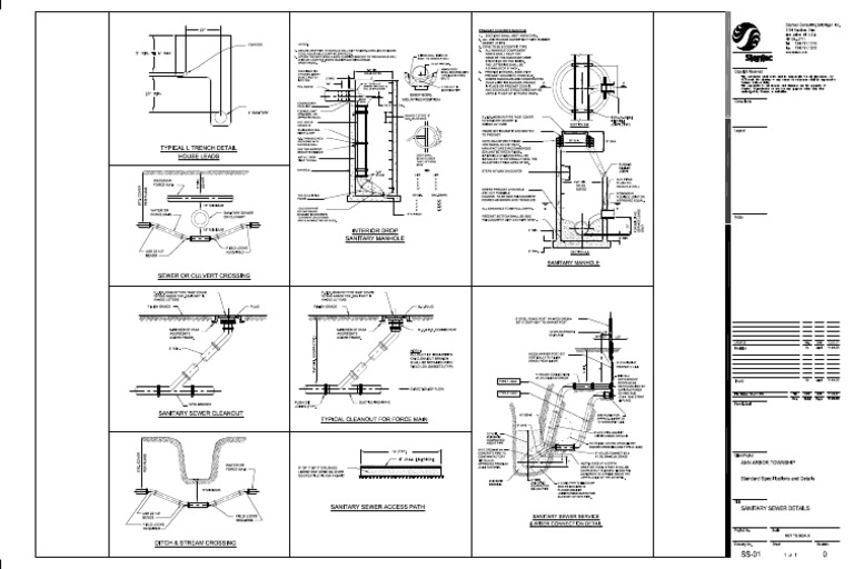 Sanitary Sewer Drawing Details Sheet | PDF