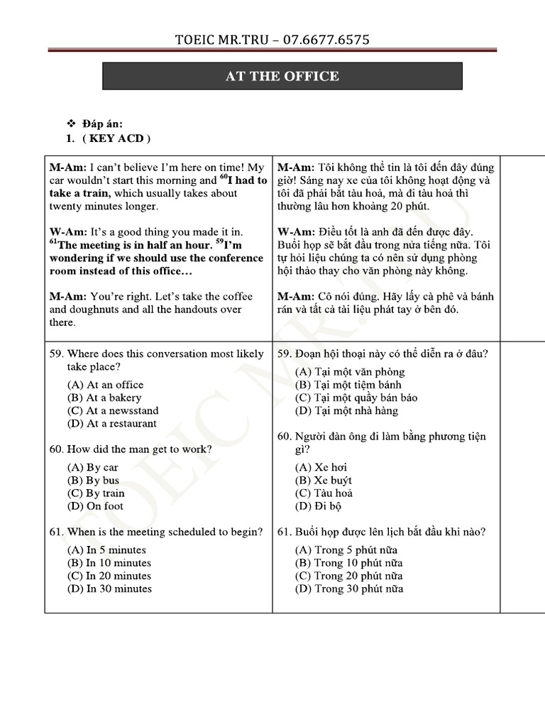 Đáp Án at The Office | PDF