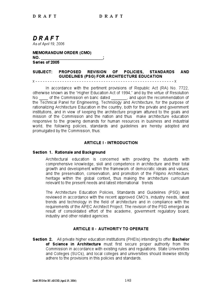 Ched Curriculum Arki | Download Free PDF | Architect | Design