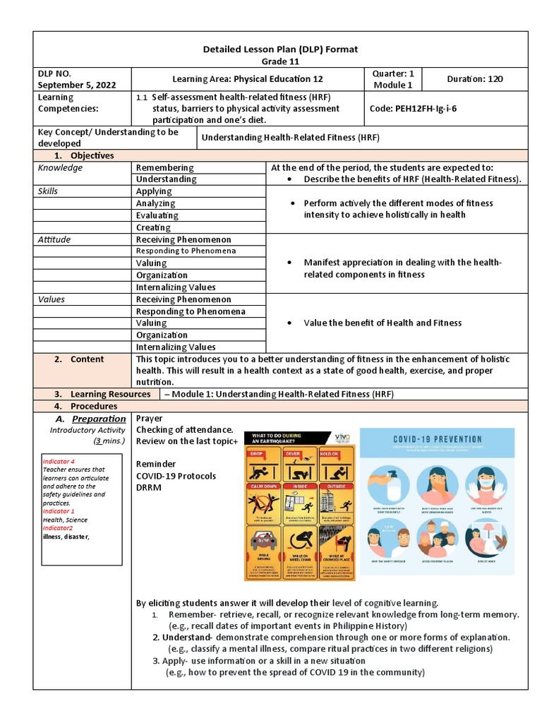 Lesson Plan - PE-12 | PDF | Physical Fitness | Aerobic Exercise