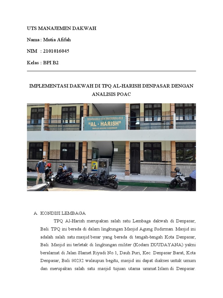Analisis Poac Pada TPQ | PDF | Karier & Perkembangan | Sains & Matematika