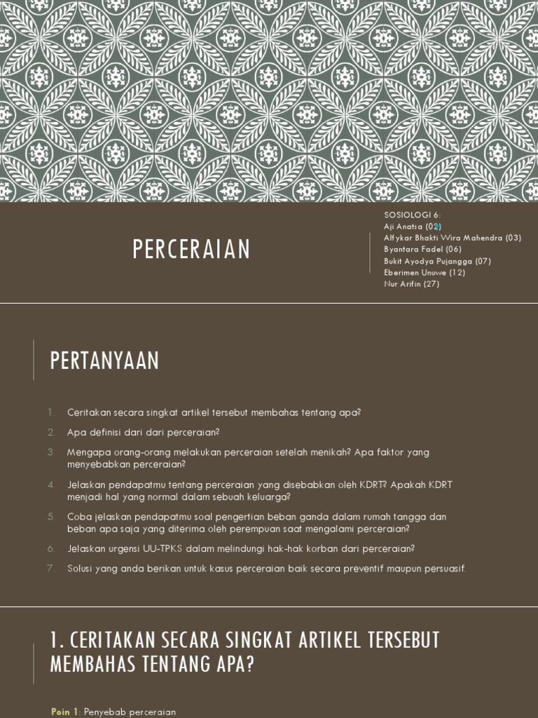 Sosiologi 6 - Perceraian | PDF