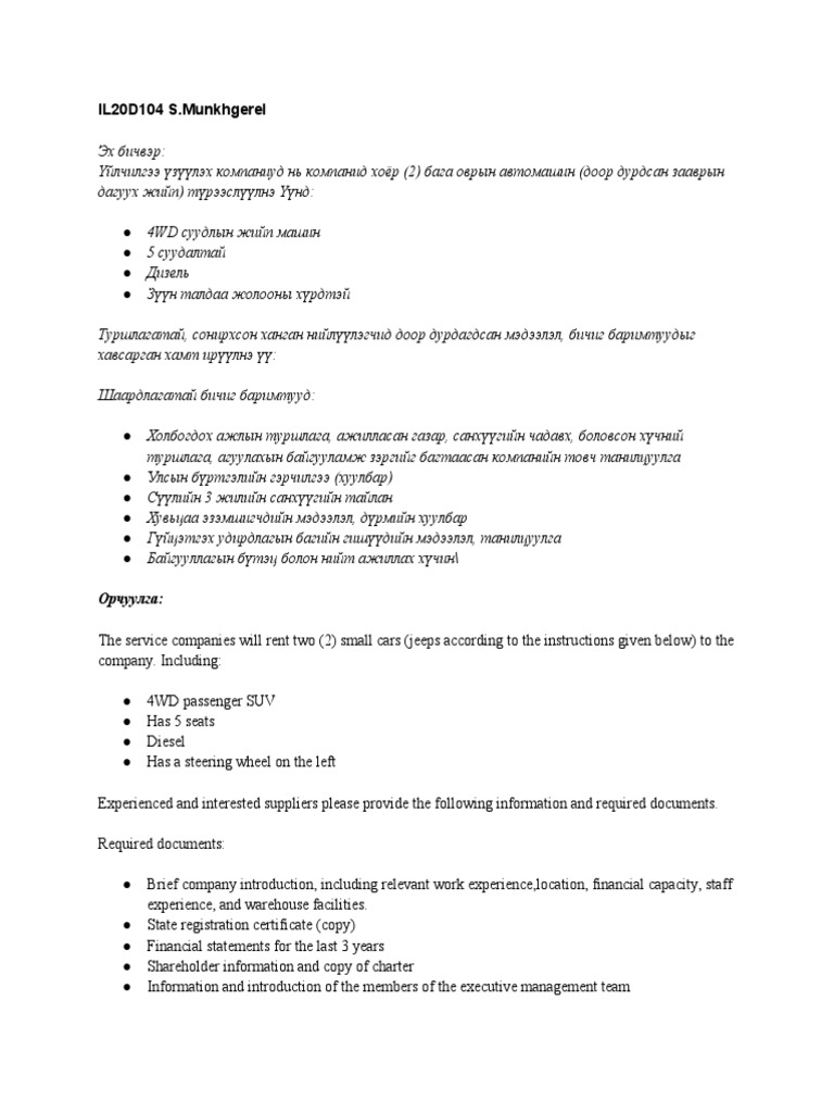 IL20D104 S.Munkhgerel | PDF