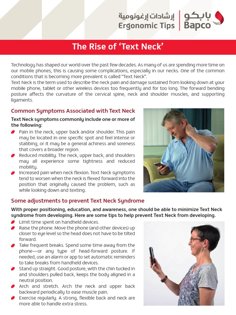 Preventing Text Neck Through Proper Posture Pdf Neck Anatomical