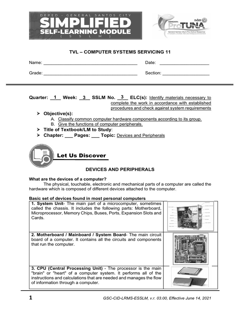CSS11 SSLM Week 3 | Download Free PDF | Computer Data Storage | Computer Monitor