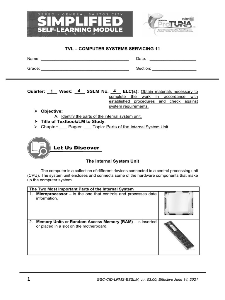 CSS11 SSLM Week 4 | PDF | Computer Data Storage | Random Access Memory