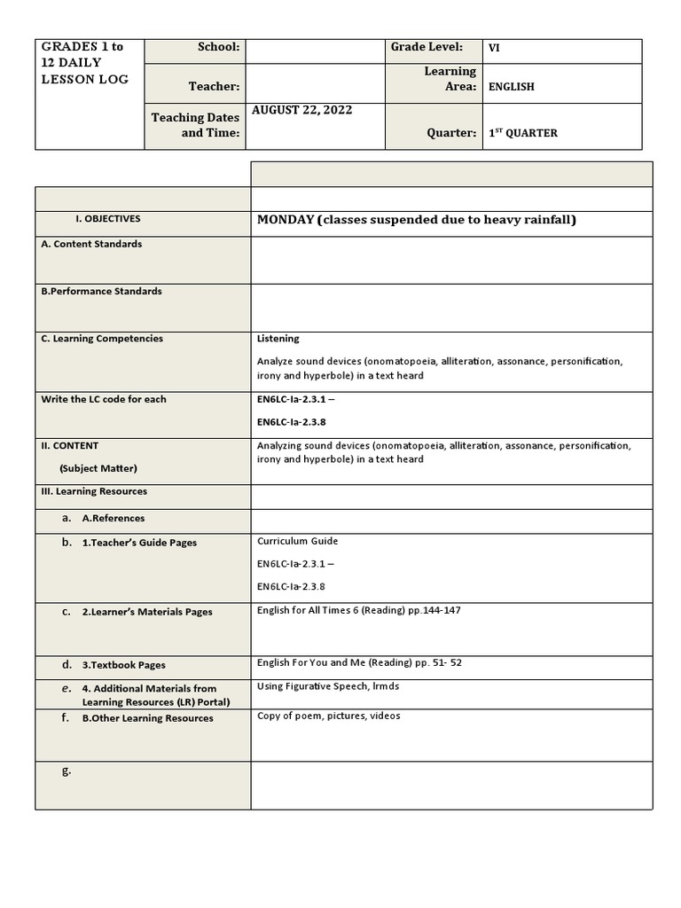 Analyzing Sound Devices | PDF | Teachers | Learning