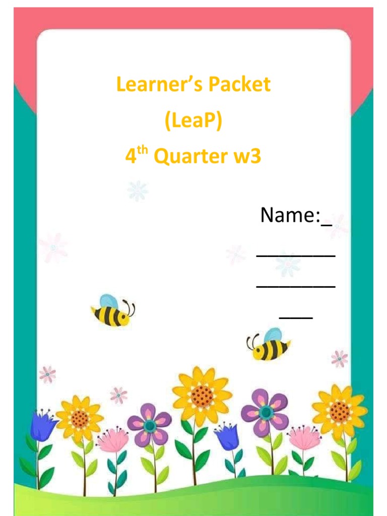 Learner'S Packet (Leap) 4 Quarter W3: Name | PDF