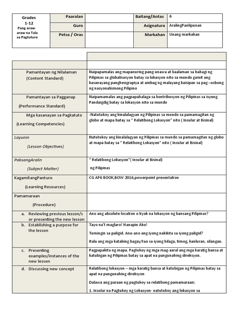 Natutukoy Ang Kinalalagyan NG Pilipinas Sa Mundo Sa Pamamagitan NG ...