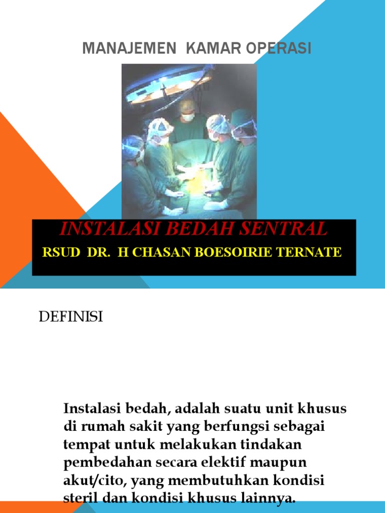 Presentasi Bedah 01 Management Kamar Operasi | PDF