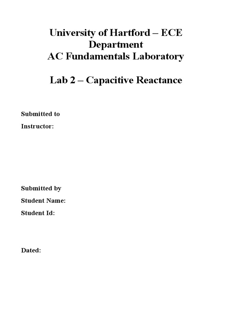 Lab 2 Capacitive Reactance Pdf Capacitor Electrical Impedance