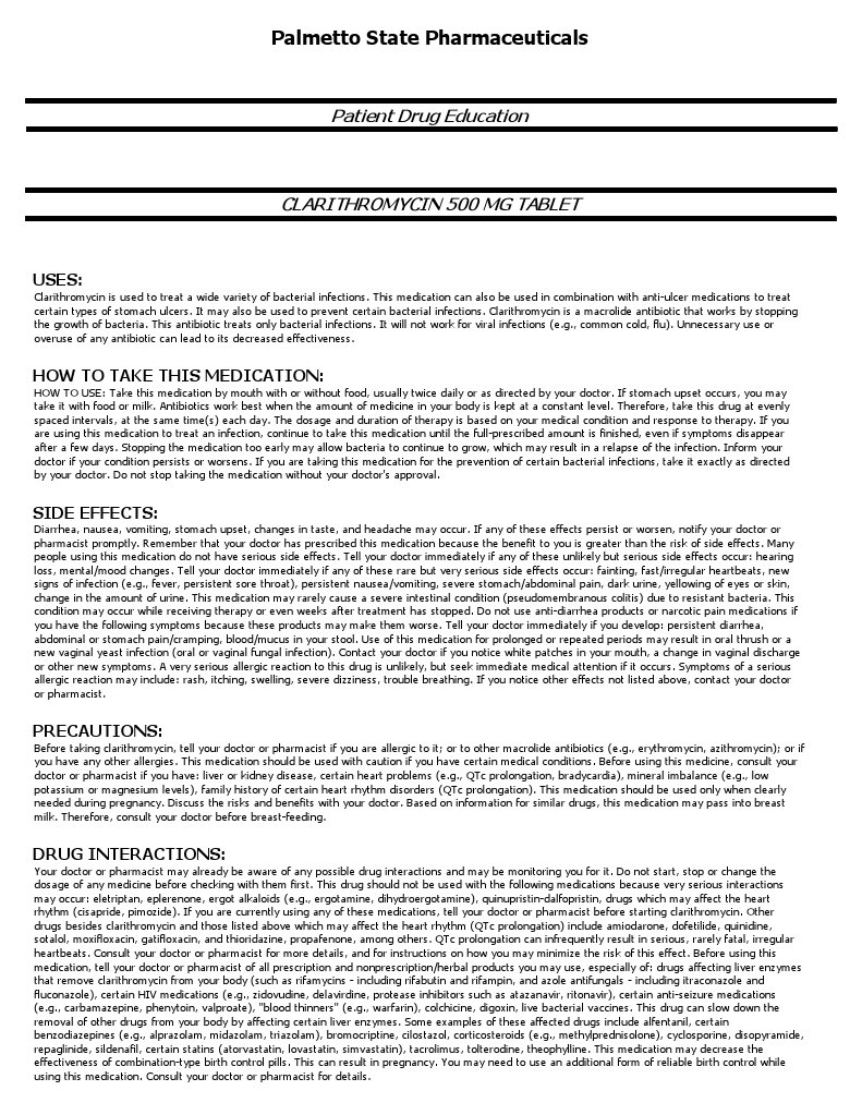 Clarithromycin 500mg: Uses and Guidelines | PDF | Pharmaceutical Drug ...