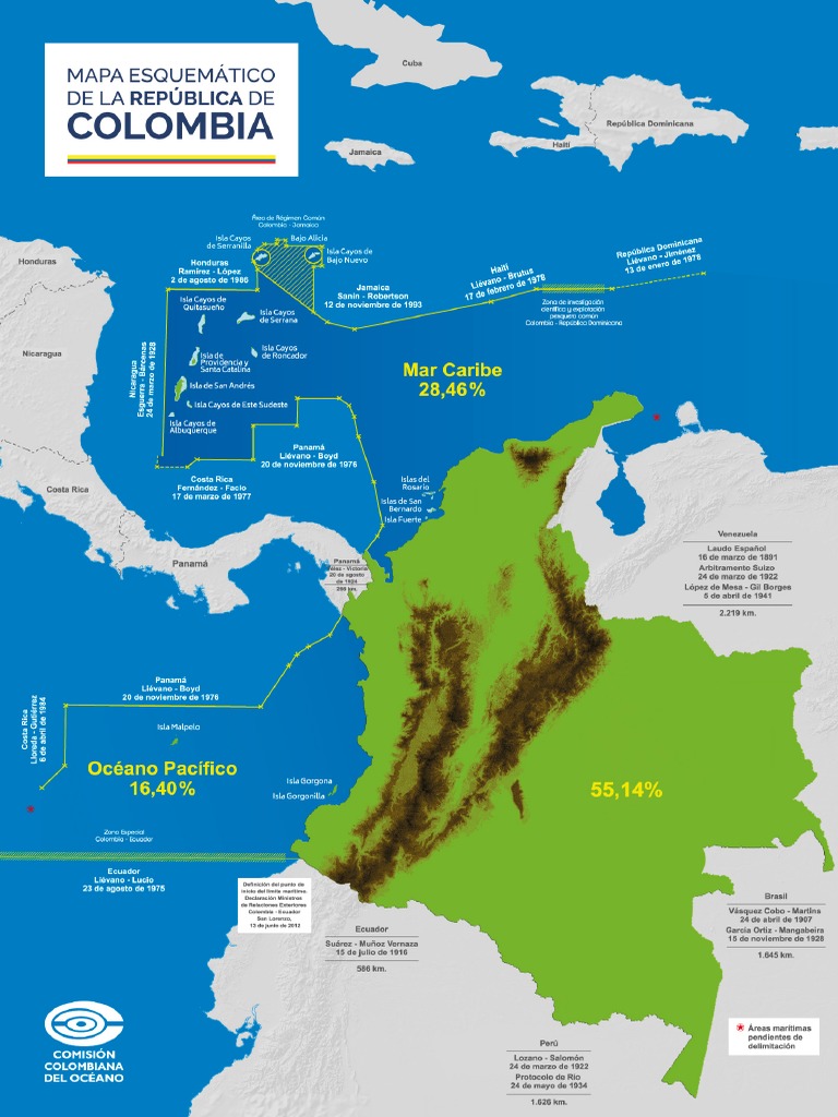 Mapa Limites Maritimos Oficial de Colombia | PDF