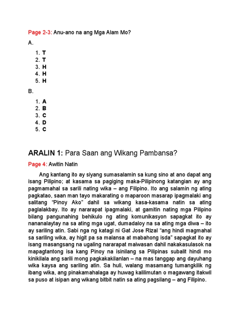 Ang Sarili Nating Wika | PDF