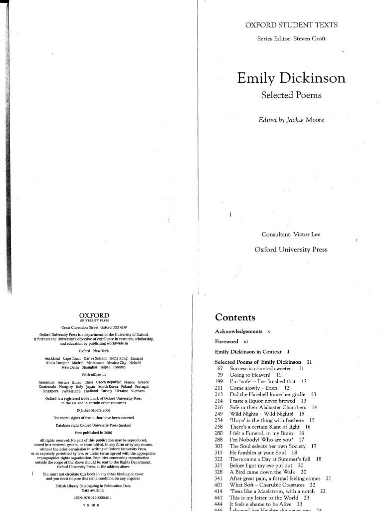 Emily Dickinson, Selected Poems | PDF | Emily Dickinson
