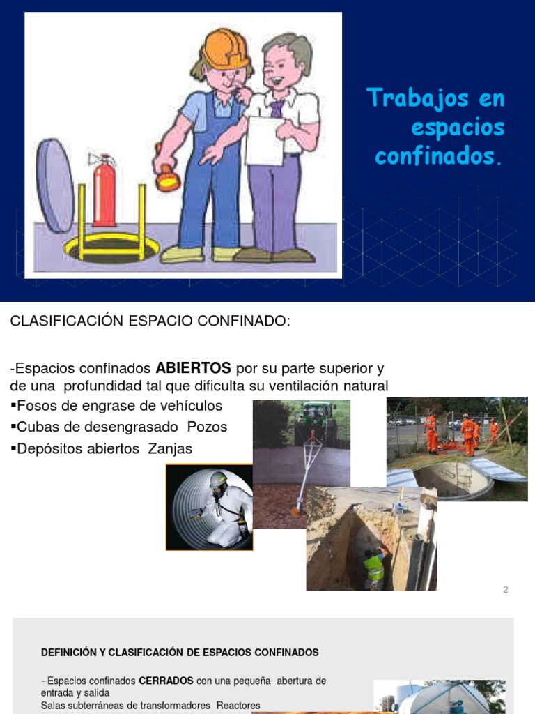 Clase 34 Trabajos en Espacios Confinados | PDF | Dióxido de carbono | Metano