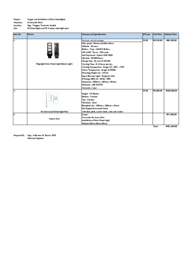 Stree Light Project | PDF | Street Light | Manufactured Goods