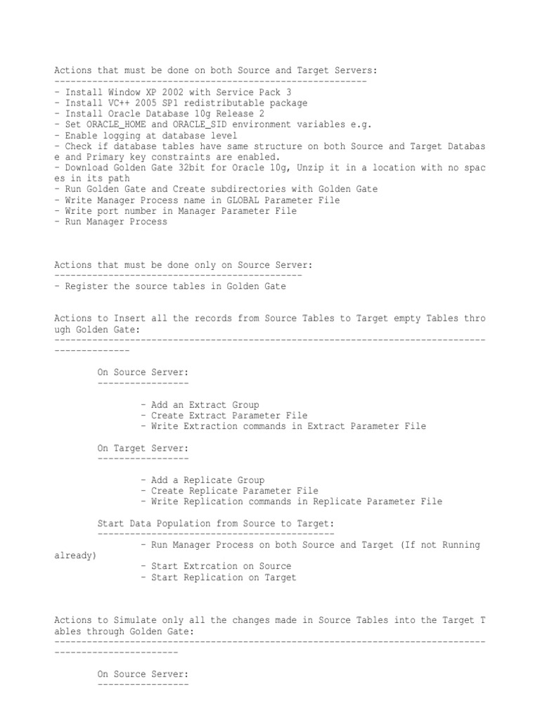 Oracle To Oracle Replication Through Golden Gate 3 Pdf Oracle Database Replication Computing