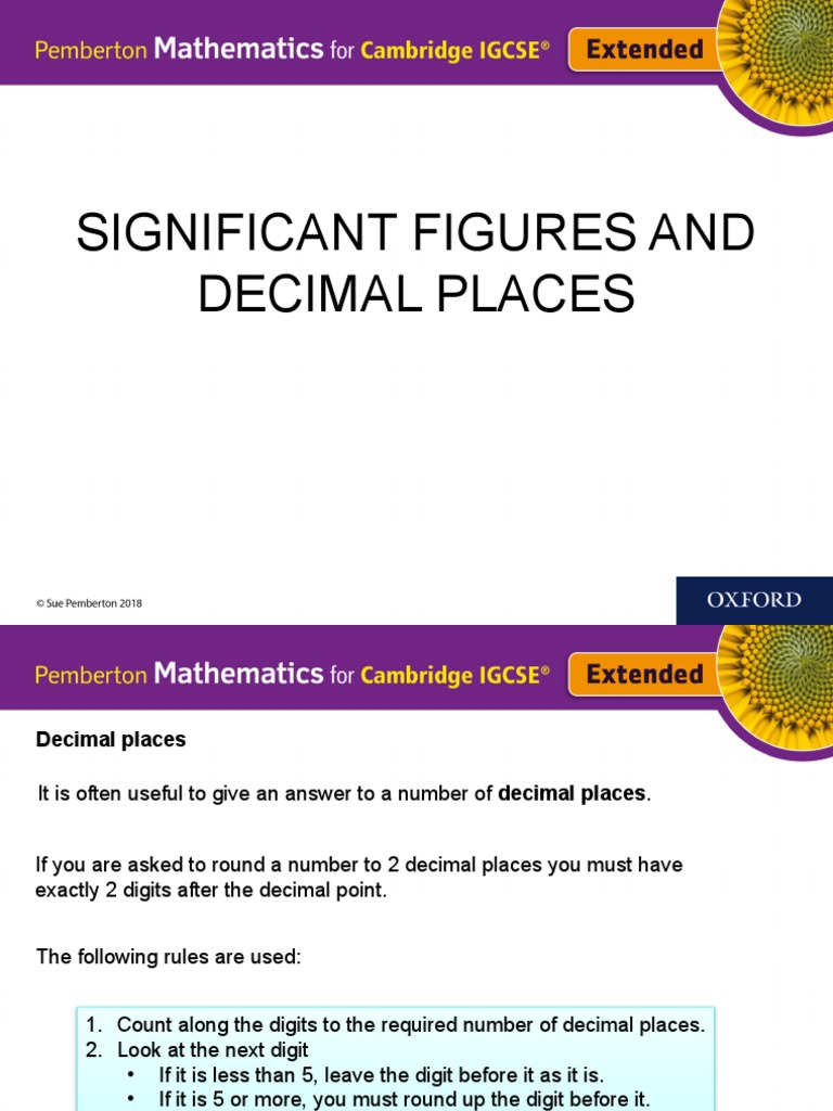 Chapter 2 Significant Figures and Rounding Decimals | PDF | Significant ...